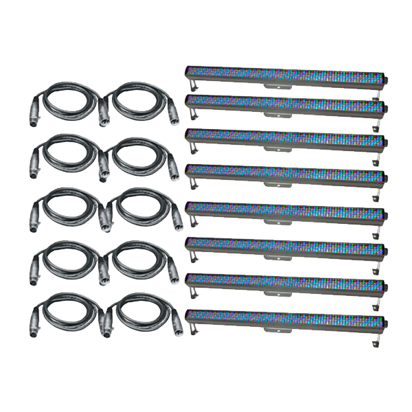 8x CHAUVET DJ COLORrail IRC + Cables